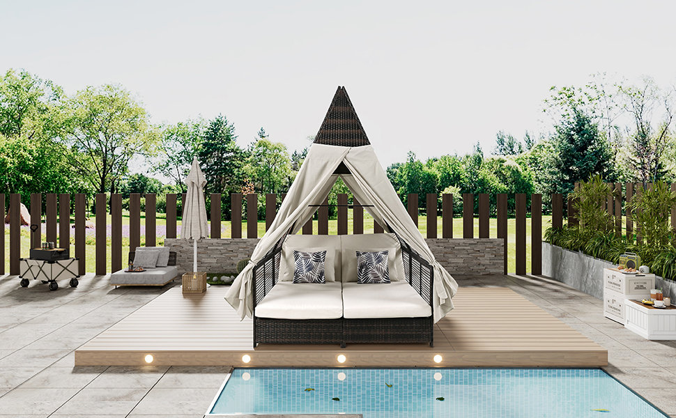 Double sun lounger bed store
